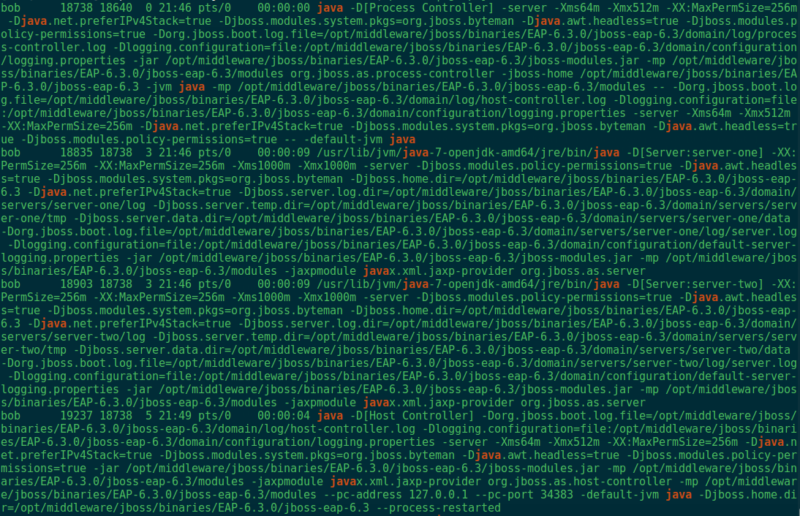 Reiniciando el proceso Host Controller en un dominio de Jboss/Wildfly ...