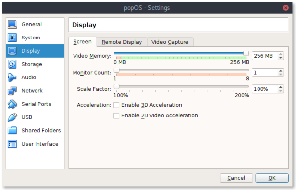 Aumentar >128 MB la VRAM de una máquina virtual en VirtualBox – El array de Jota