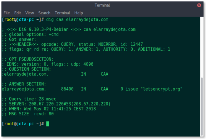 Certification Authority Authorization (CAA) para nuestro dominio – El array de Jota